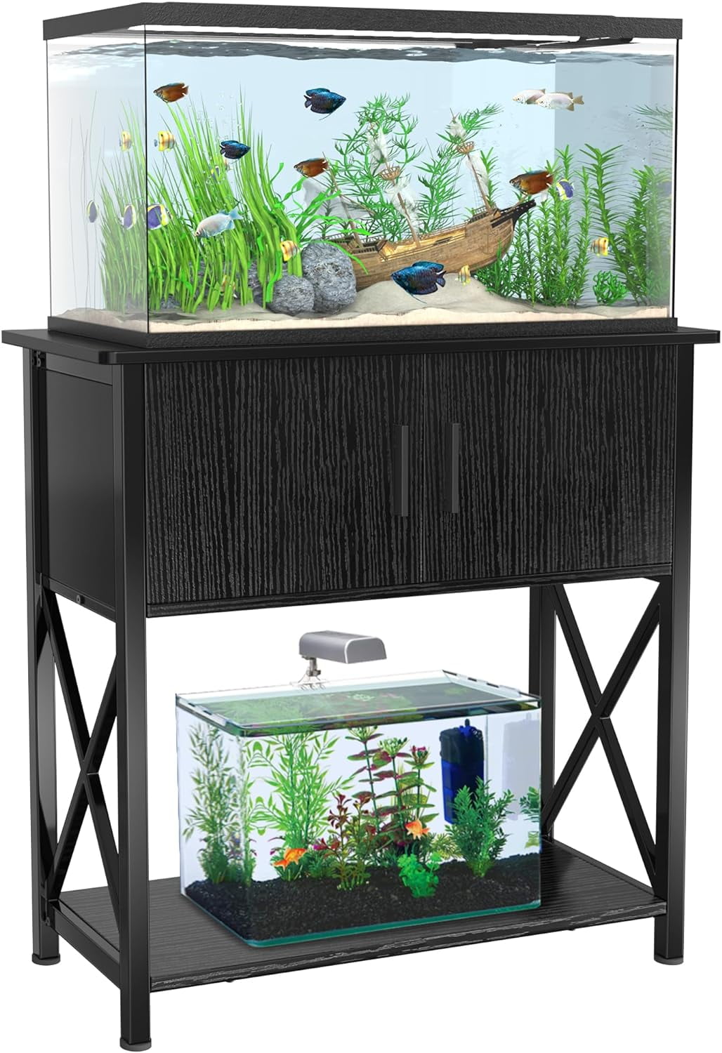 29 Gallon Aquarium Stand Metal Fish Tank Stand with Cabinet for ...