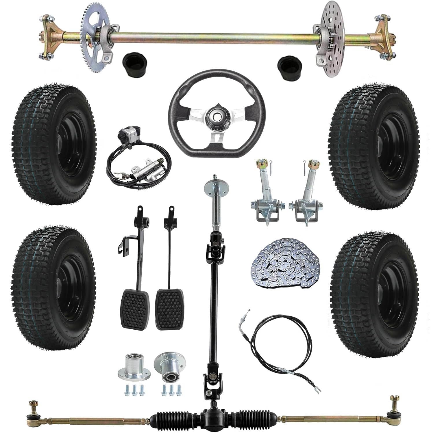 29" Go Kart Axle Kit, 740mm Rear Axle Kit with 13x5.00-6 Wheels Tires ...