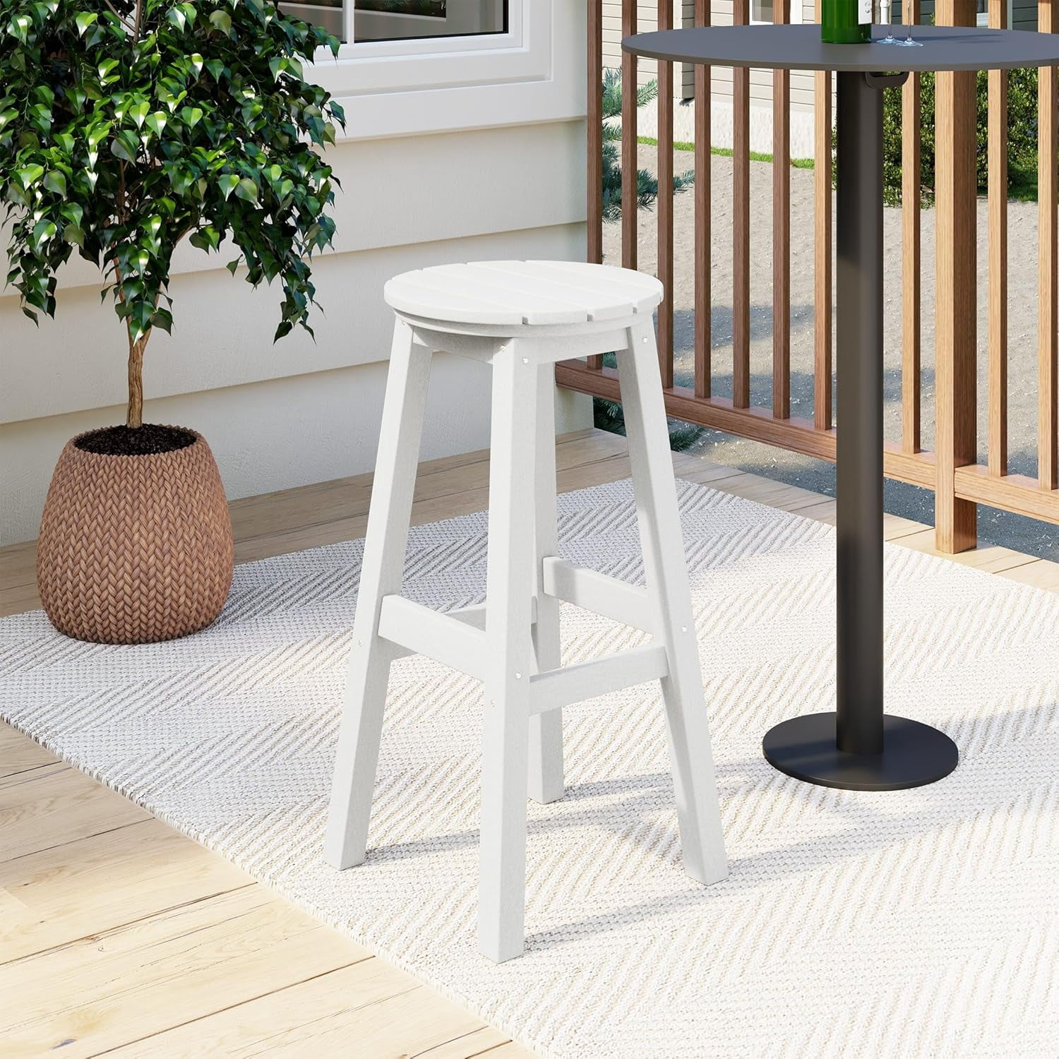 29" Height Outdoor Bar Stools, All-Weather Bar Stools, Adirondack Poly ...