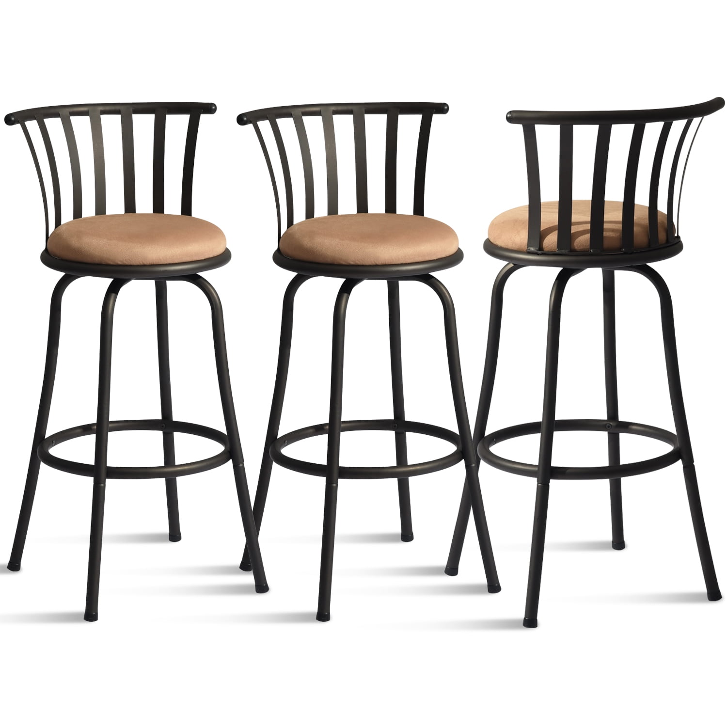 29 Inch Bar Stools Set of 3,Industrial Counter Swivel Barstools with ...