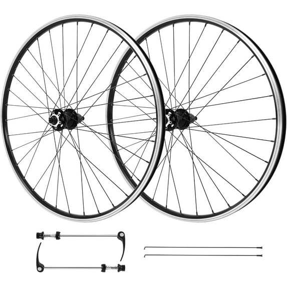 29 Inch Bicycle Mountain Bike Wheel Set, Aluminum Alloy Rim Disc Brake MTB Wheelset, Quick ...