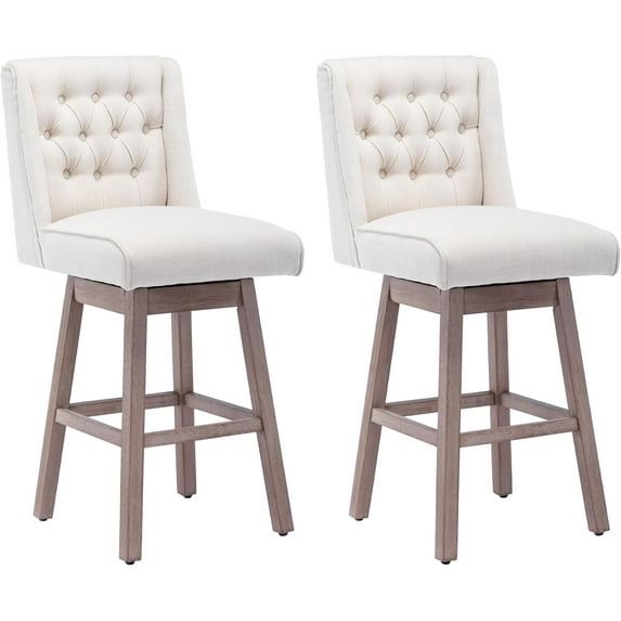 29 Inch Modern Swivel Bar Stools Set of 2, Performance Fabric ...