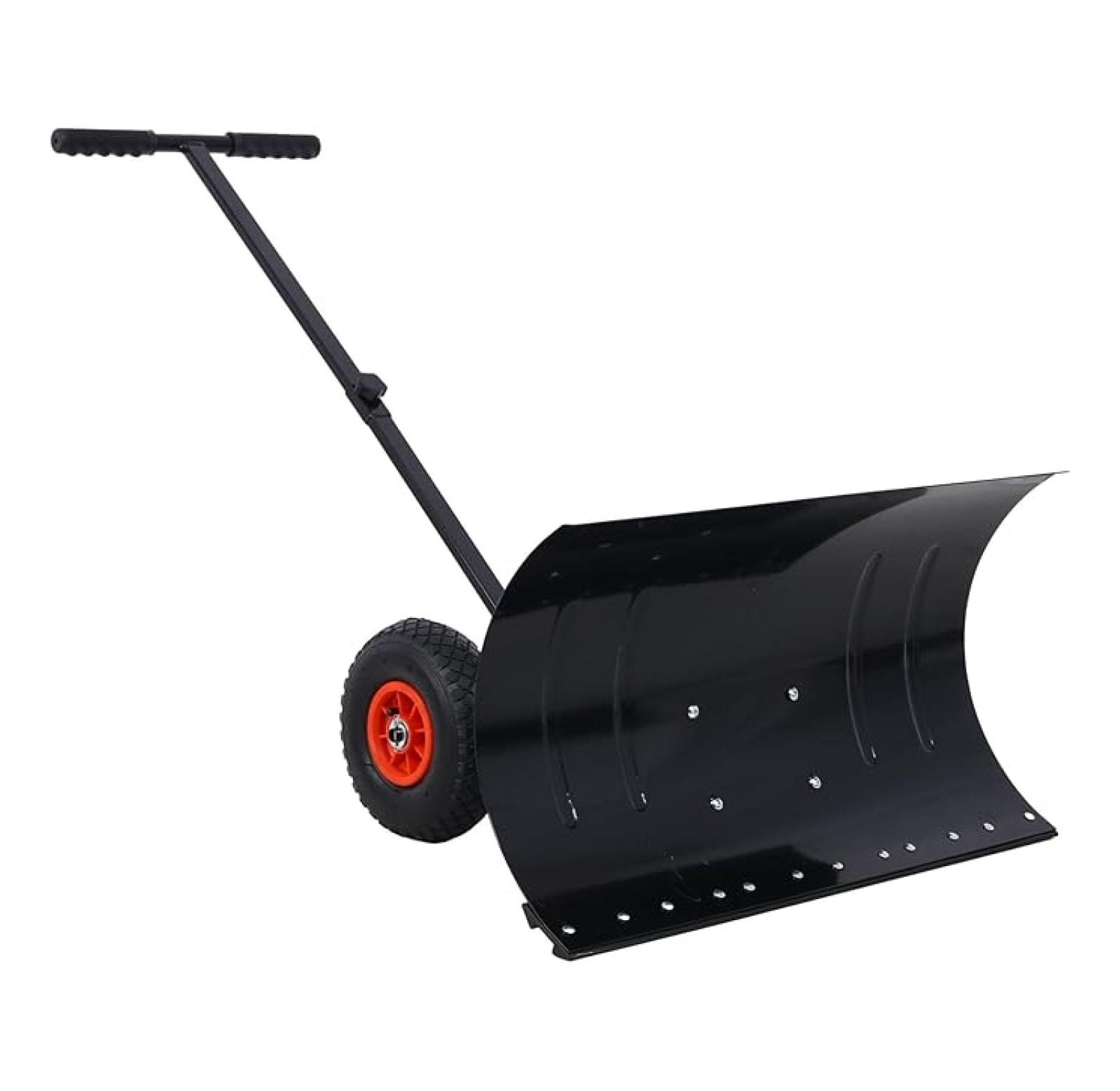 29-Inch Snow Pusher with 10" Wheels - Adjustable Handle Snow Removal ...