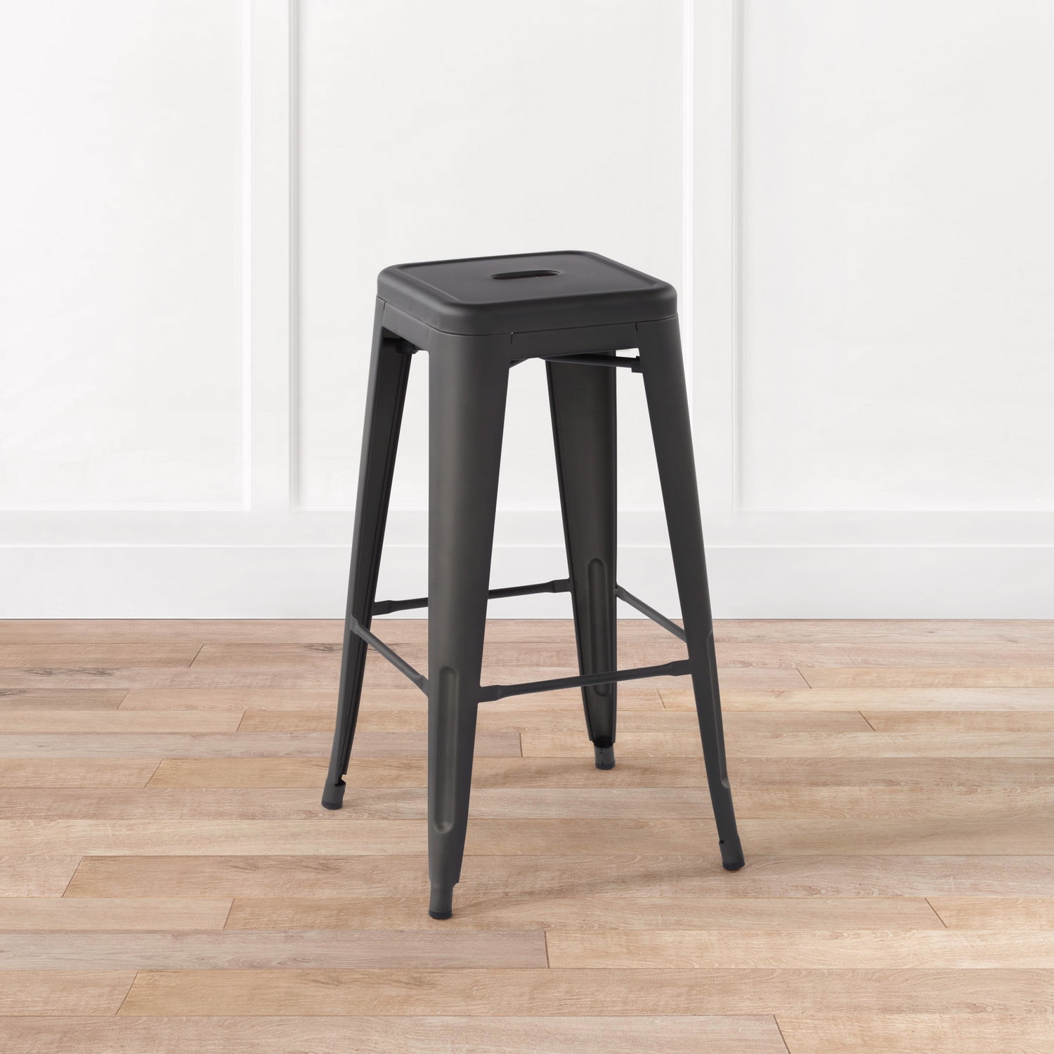 29 Inch Square Bar Stool,Industrial Gun Colour Metal Chair for Bar ...