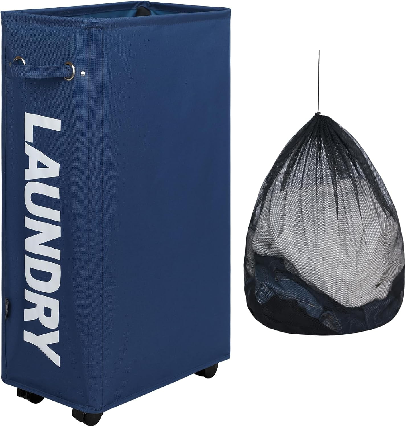 29-Inches Enlarged Slim Laundry Basket with Removable Wash Bag on ...