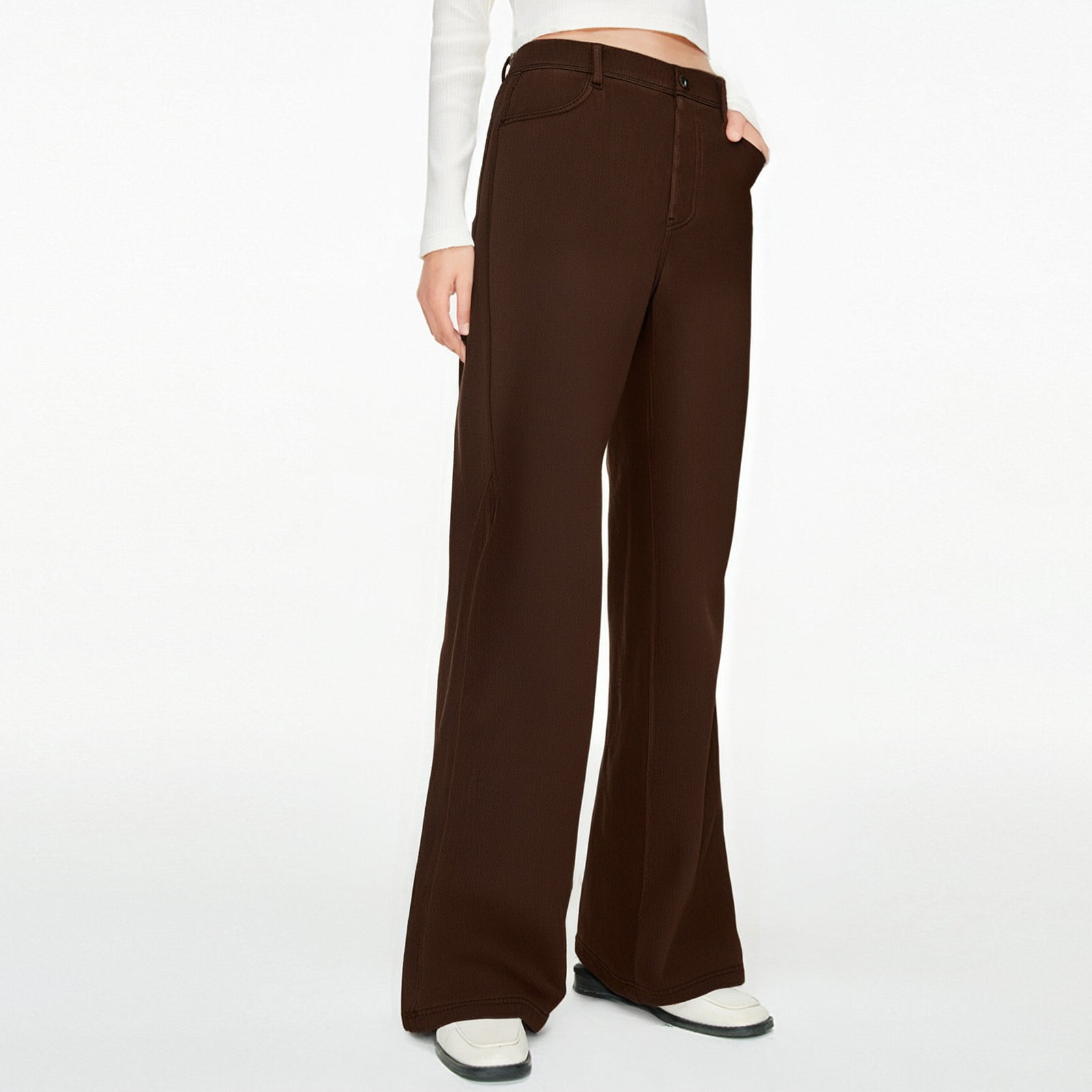 29" Inseam High-Rise Straight-Leg Stretchy Baggy Jeans for Women ...