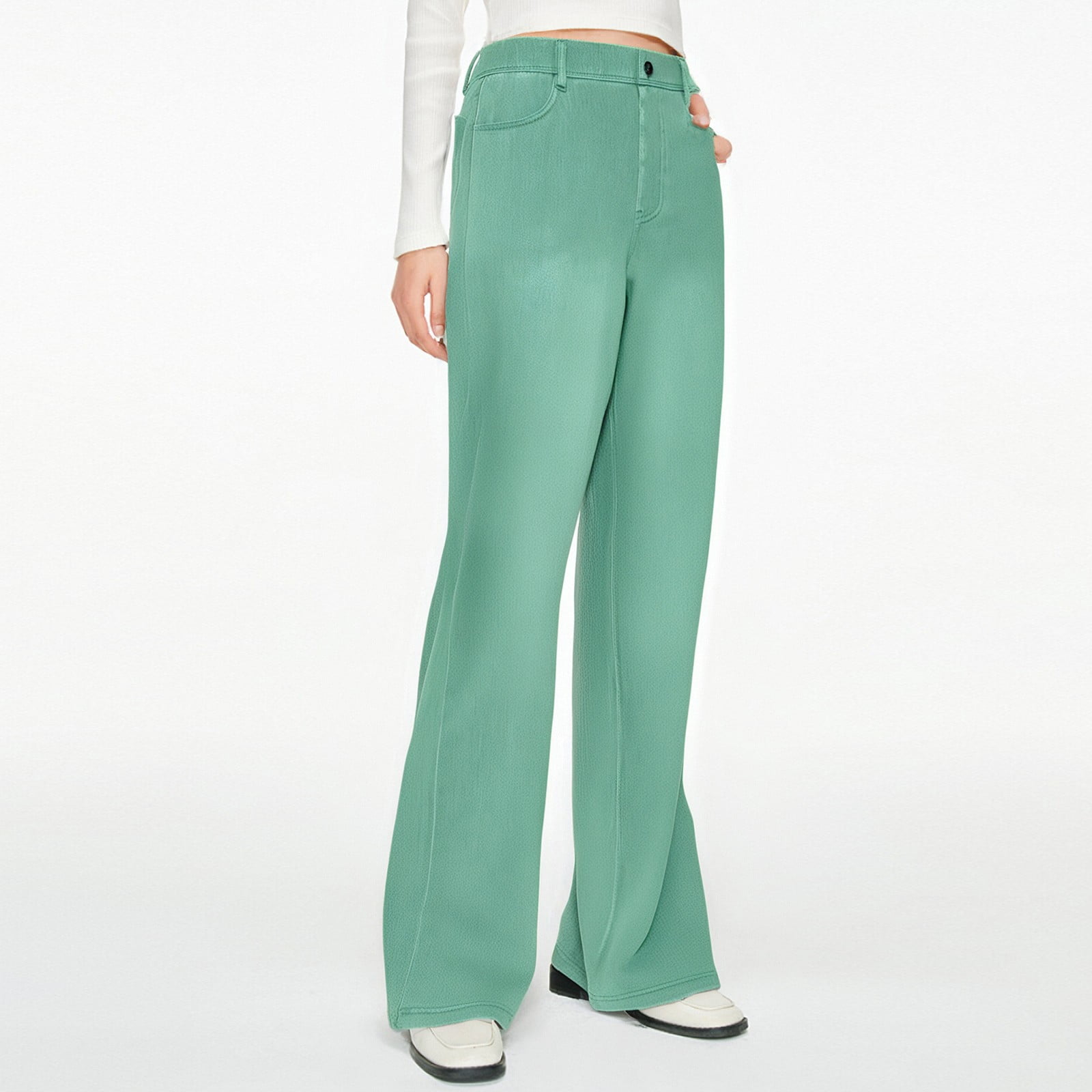 29" Inseam Sweatpants Jeans for Women Wide Leg Sweatpants High Waist ...