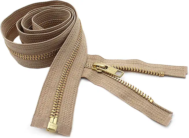 29" Jacket Zipper Heavy Weight ~ YKK #7 Antique Brass Separating ~ 573 Beige (1 Zipper ...