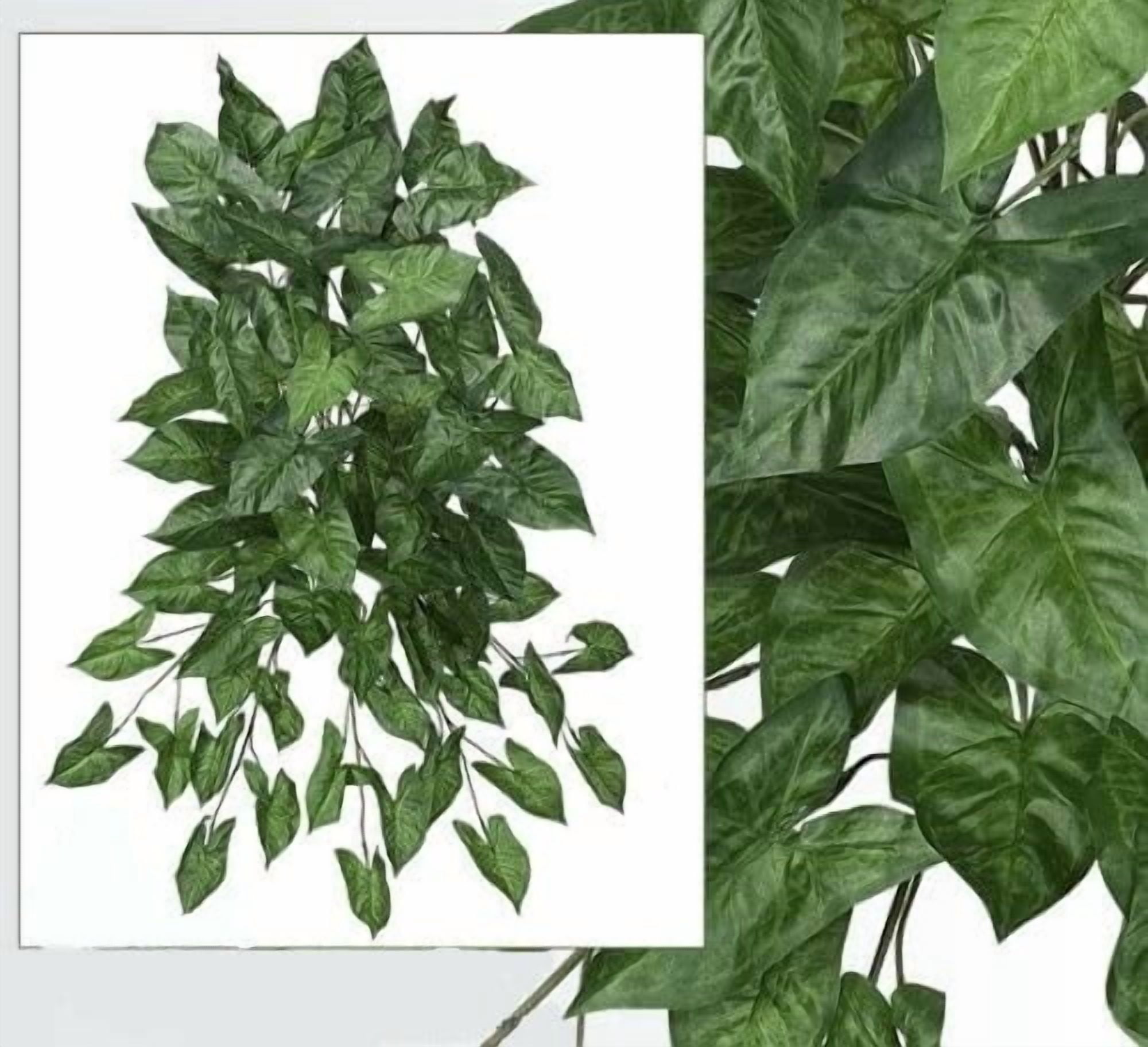 29" Nephthytis ArrowHead Hanging Bush (Pack of 6) Artificial Silk Plant ...