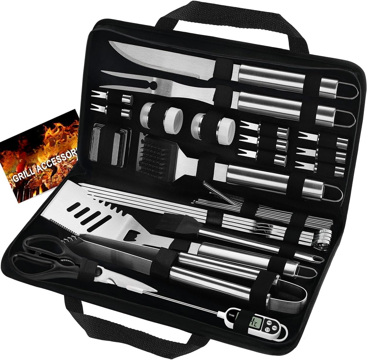 29 PCS BBQ Grill Accessories Stainless Steel BBQ Tools Grilling Tools ...