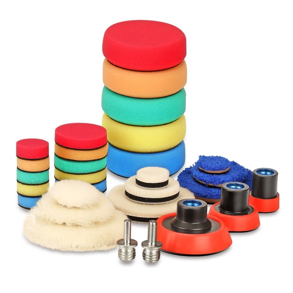 29 PCS Car Foam Drill Polishing Pad Kit, with M14 Thread Back Plate ...