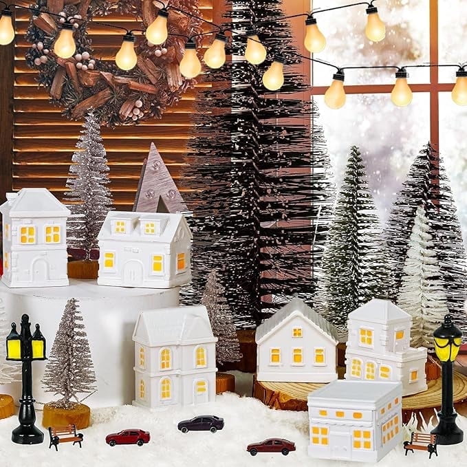 29 Pcs Christmas Miniature Village Sets 1.5 Inch Christmas Mini Village ...