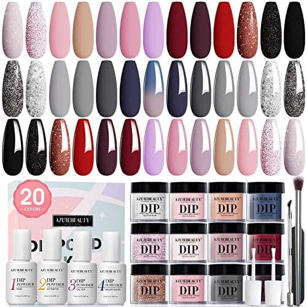 29 Pcs Dip Powder Nail Kit Starter, AZUREBEAUTY Fall Winter 20 Colors ...