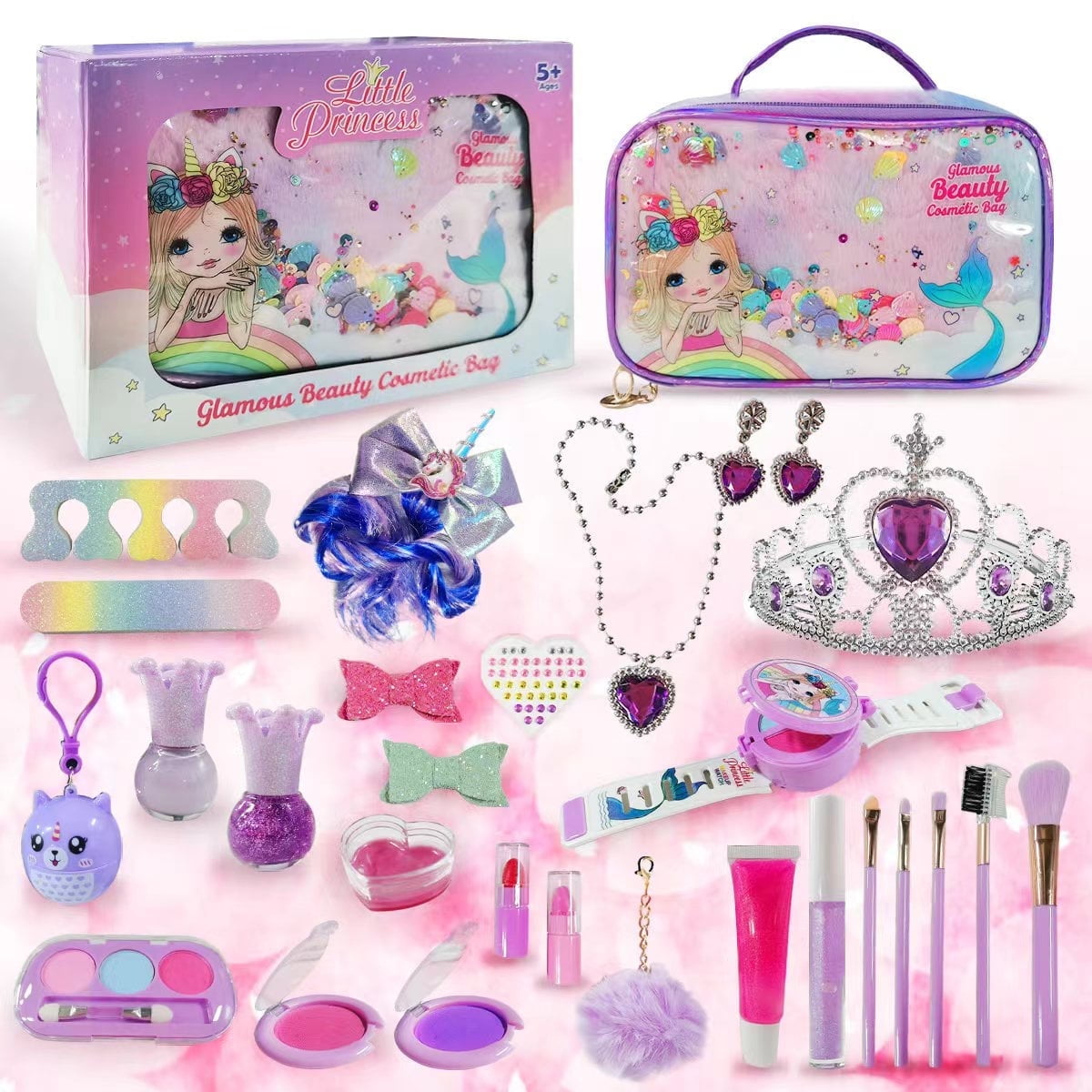 29 Pcs Kids Makeup Kit, Safe & Non Toxic, Ideal Gift for Children ...
