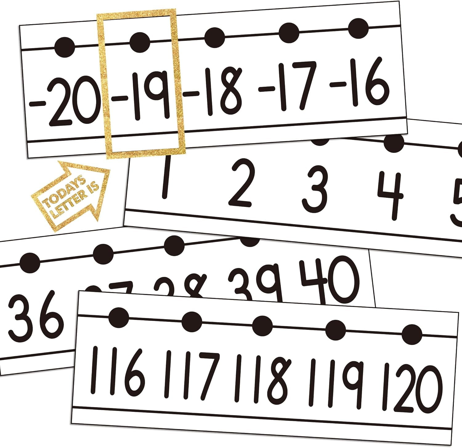 29 Pieces Number Line Bulletin Board Border -20 to 120 Number Line for ...