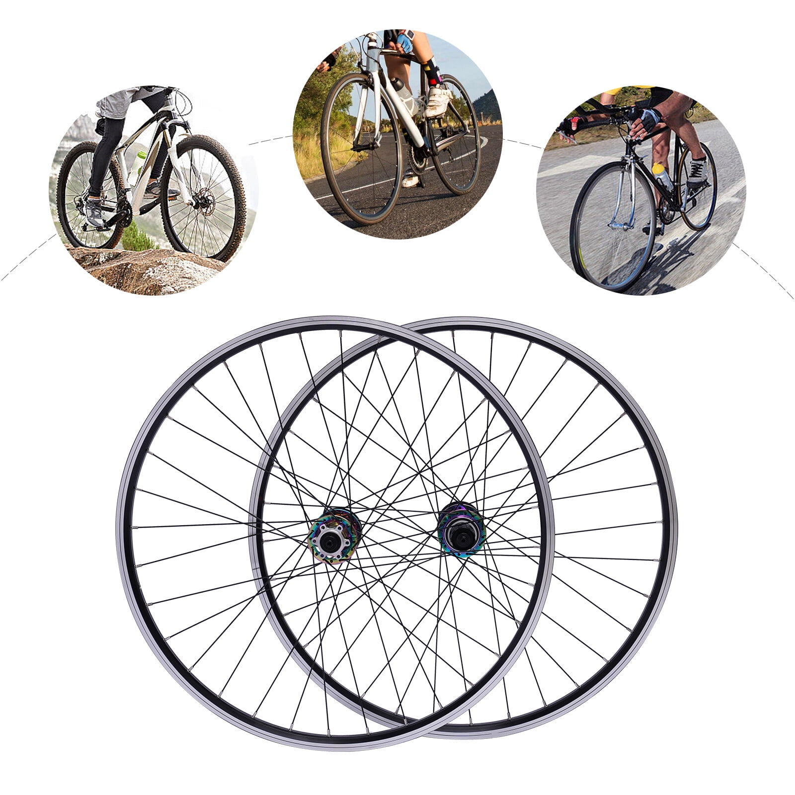 29" Quick Release Front Rear Wheel Set, 200kg/441lbs Load, Aluminum ...