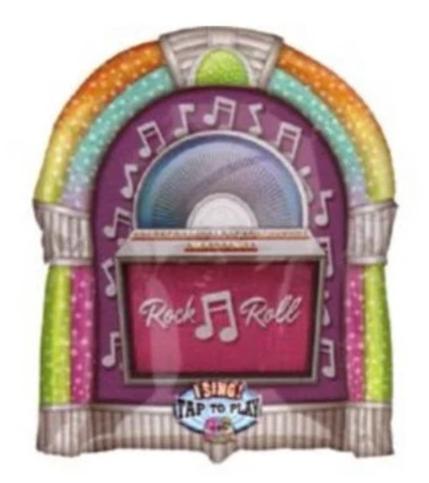 29" ROCK AND ROLL Sing-A-Tune Balloon • Large Shape Foil Mylar Balloon ...