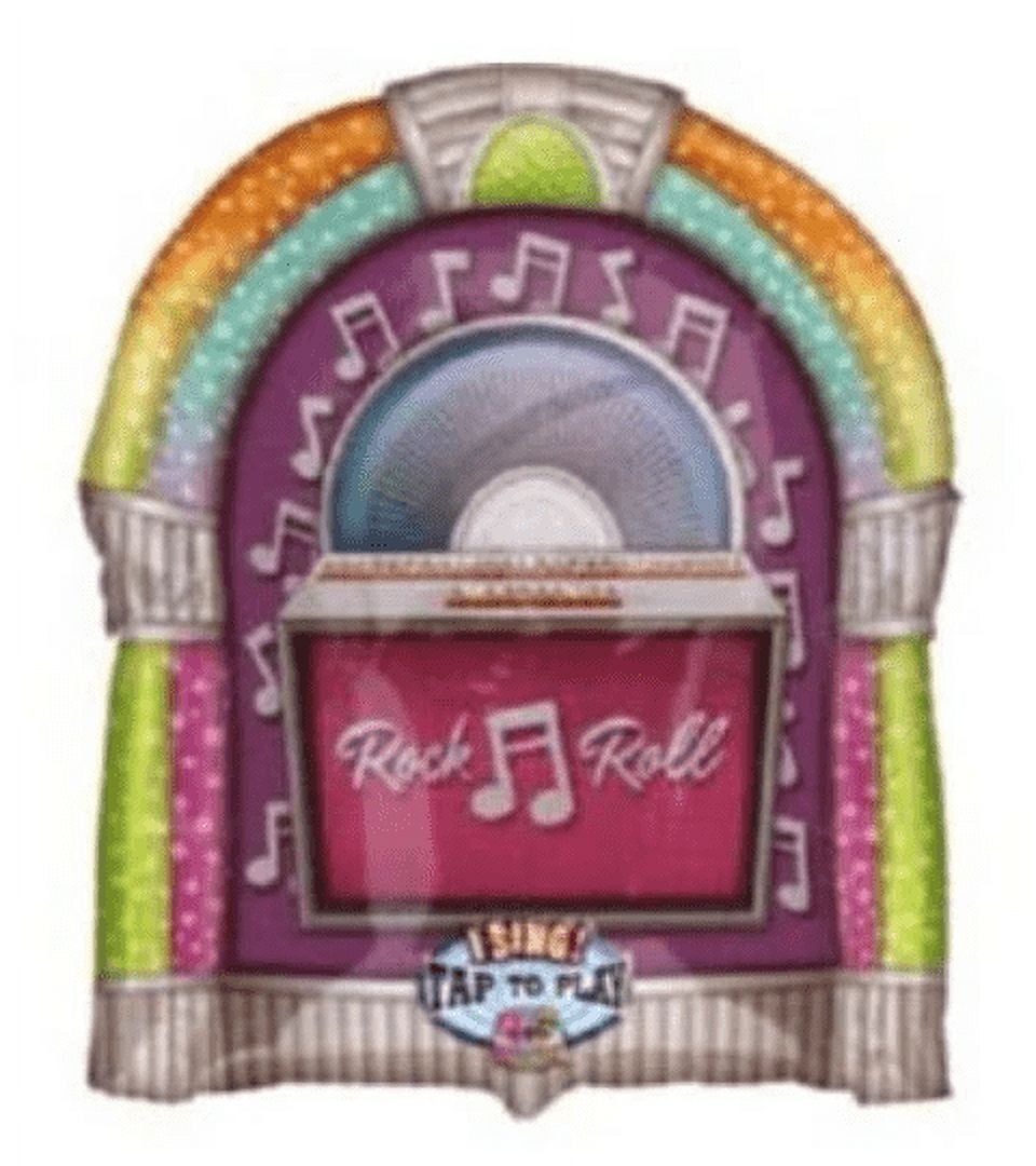 29" ROCK AND ROLL Sing-A-Tune Balloon • Large Shape Foil Mylar Balloon ...