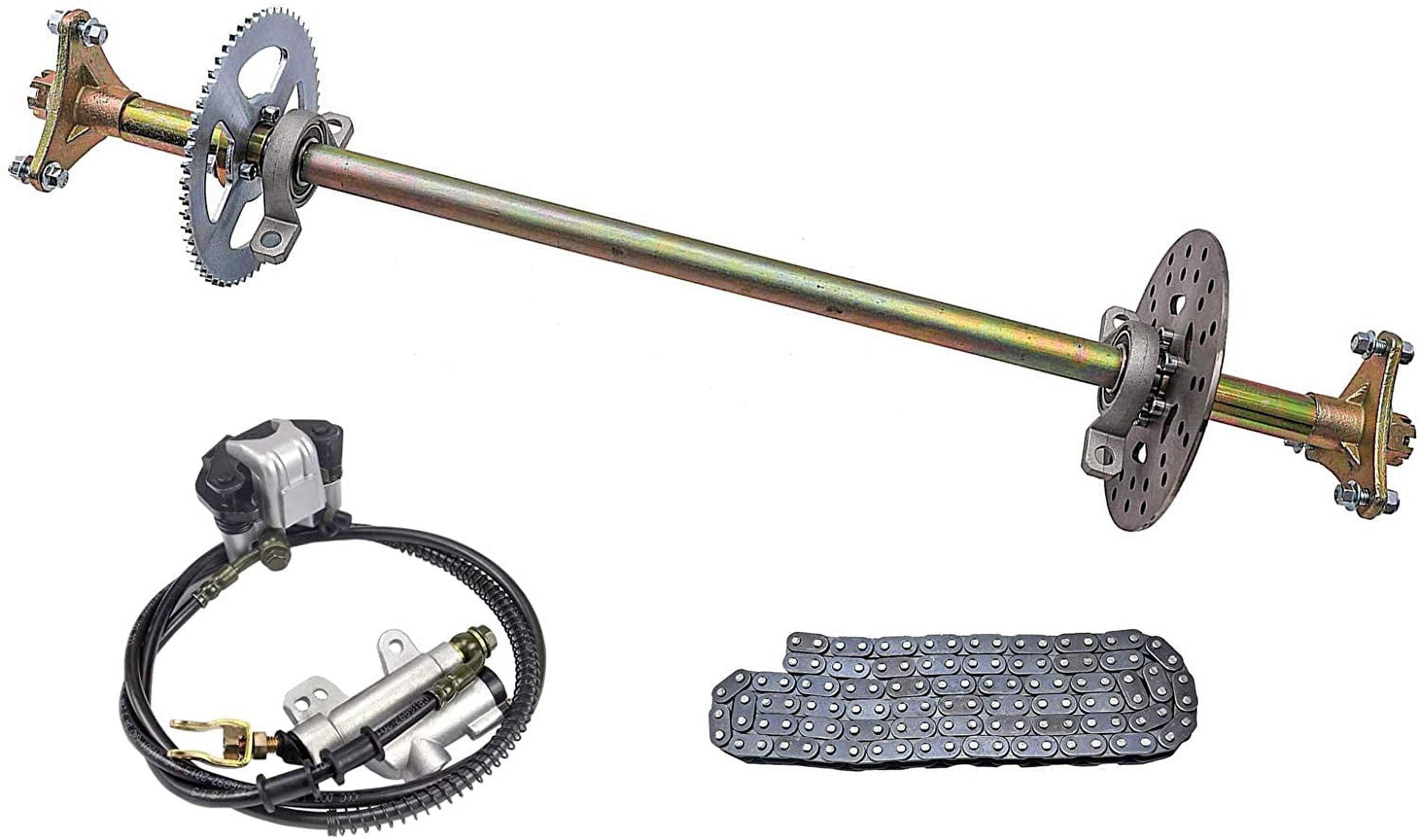29" Rear Live Axle Kit with T8F Chain Sprocket, Brake Assembly, 3 Stud ...