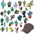 29 Styles Cactus Embroidered Patches Green Plant Iron On Patch Applique ...