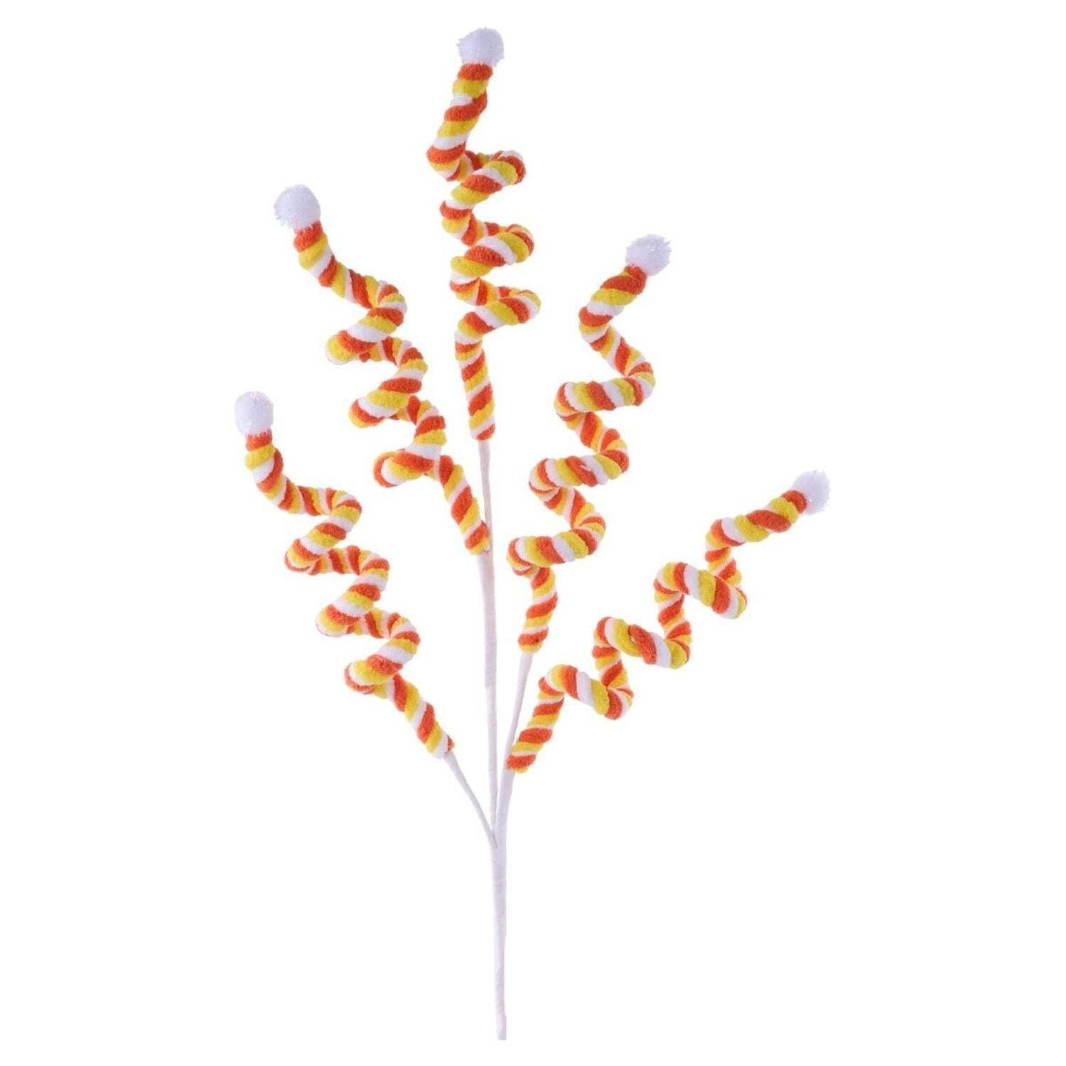 29" Velvet Rope Pom Pom Spray: Candy Corn - Walmart.com