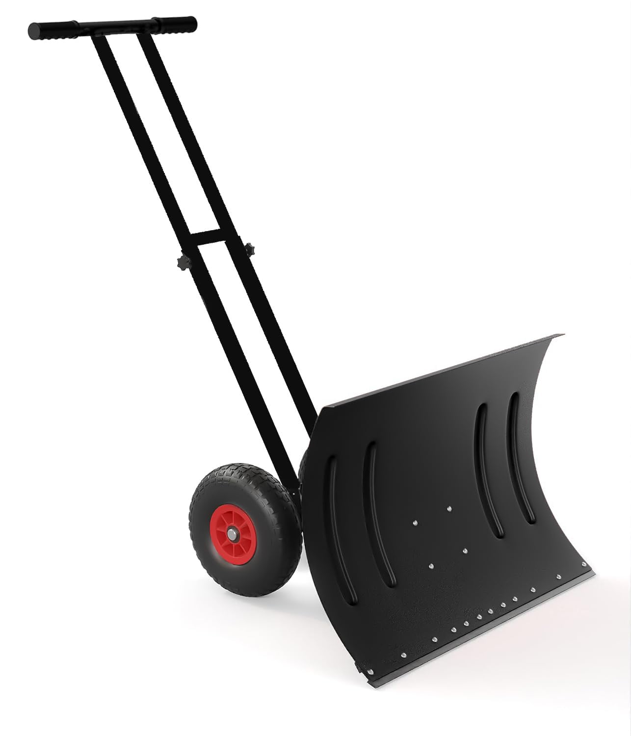 29" W Snow Shovel with Wheels, Heavy-Duty 20" H Steel Blade, 5-Position ...
