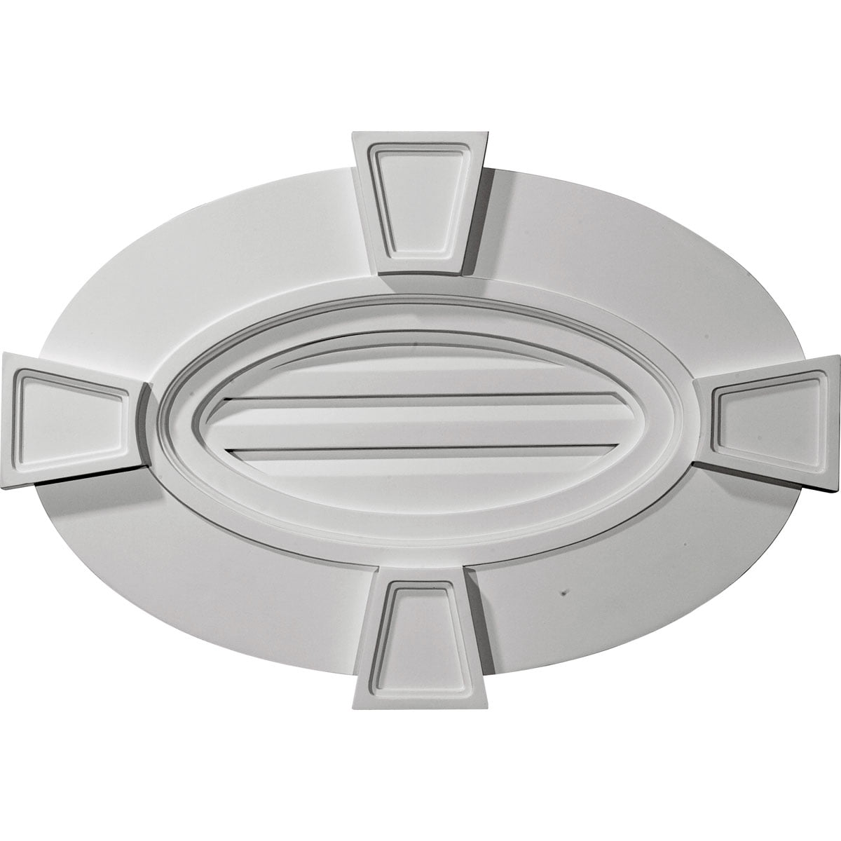 29"W x 20"H x 1 3/4"P, Horizontal Oval Gable Vent with Keystones ...