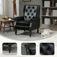 29" Wood Frame Armchair, Modern Accent Chair, Lounge Chair with PU ...