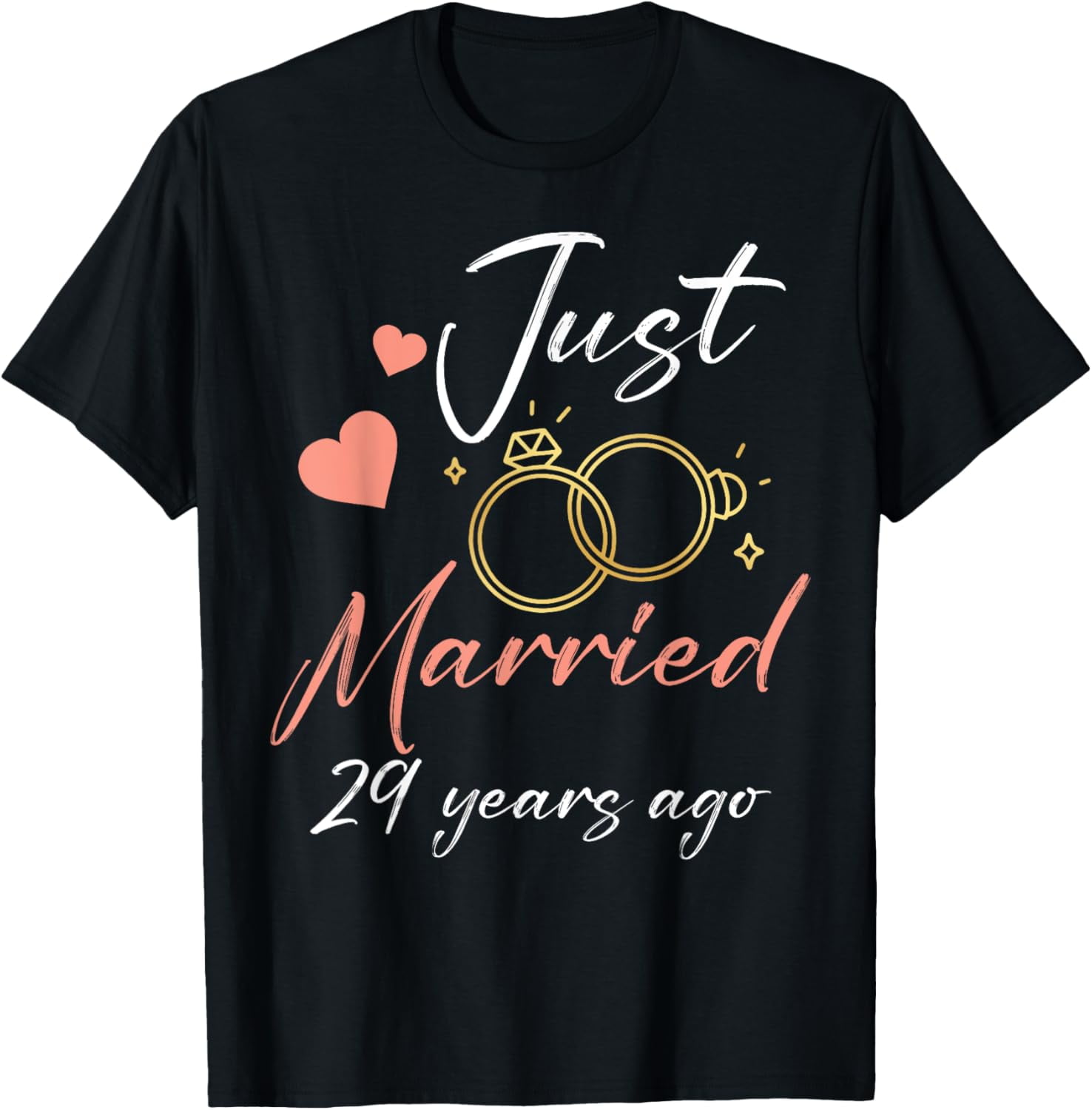 29 Years Marriage Anniversary Wedding Ring Just Married T-Shirt ...
