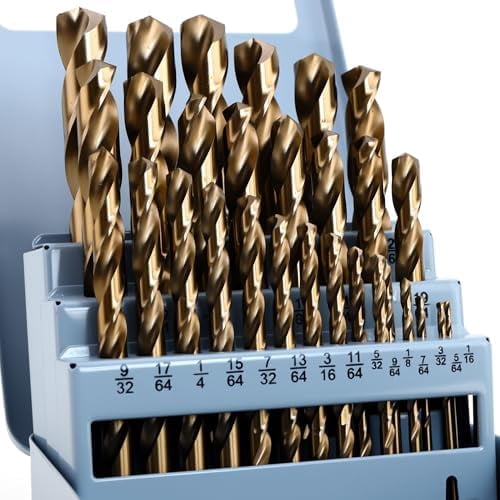 29 count Drill Bit Set, M35 Twist Jobber Length Kit with Index Storage ...