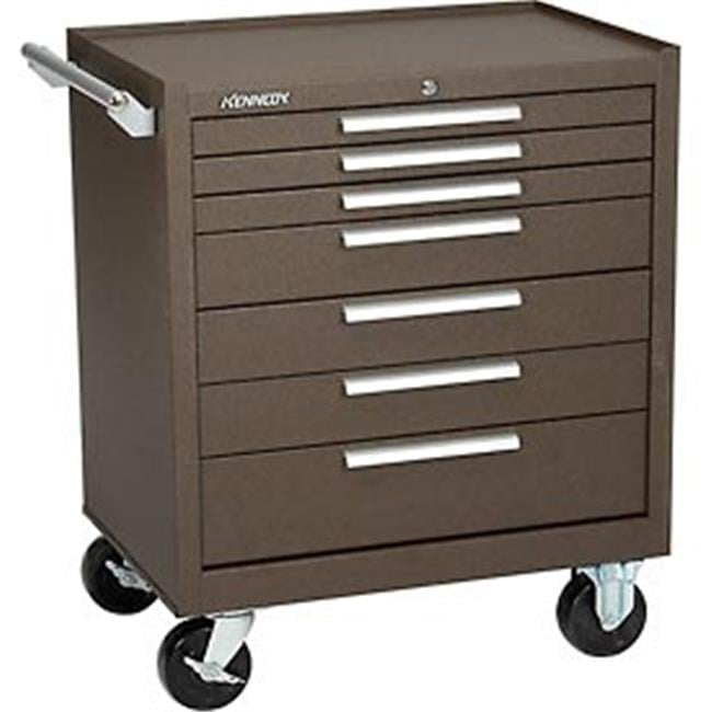 29 in. 7-Drawer Roller Cabinet with Ball Bearing Slides - Brown ...