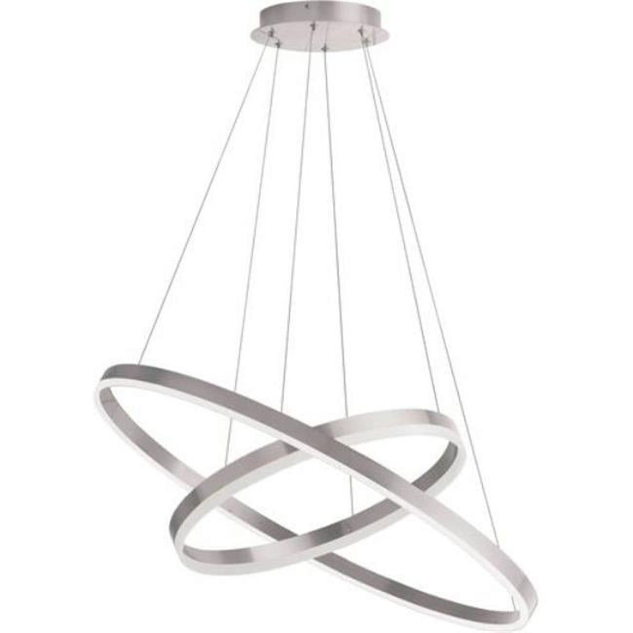 29 in. 97W Circulo LED Silver Chandelier with White Acrylic Diffuser ...