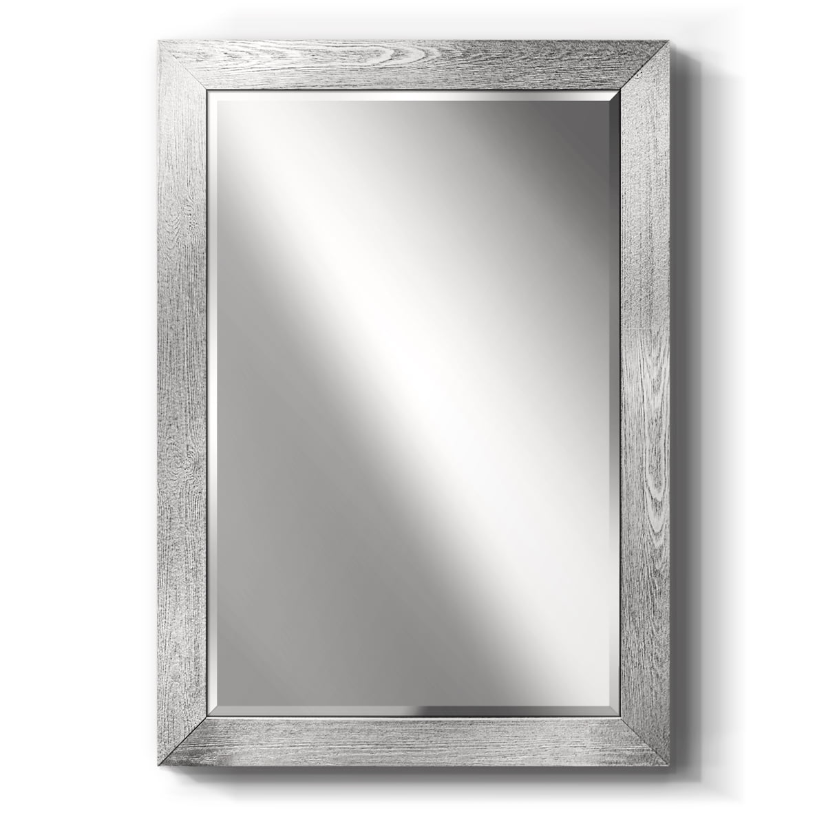Wexford Home 29x41 in. Framed Rectangle Beveled Edge Wood Mirror Silver ...