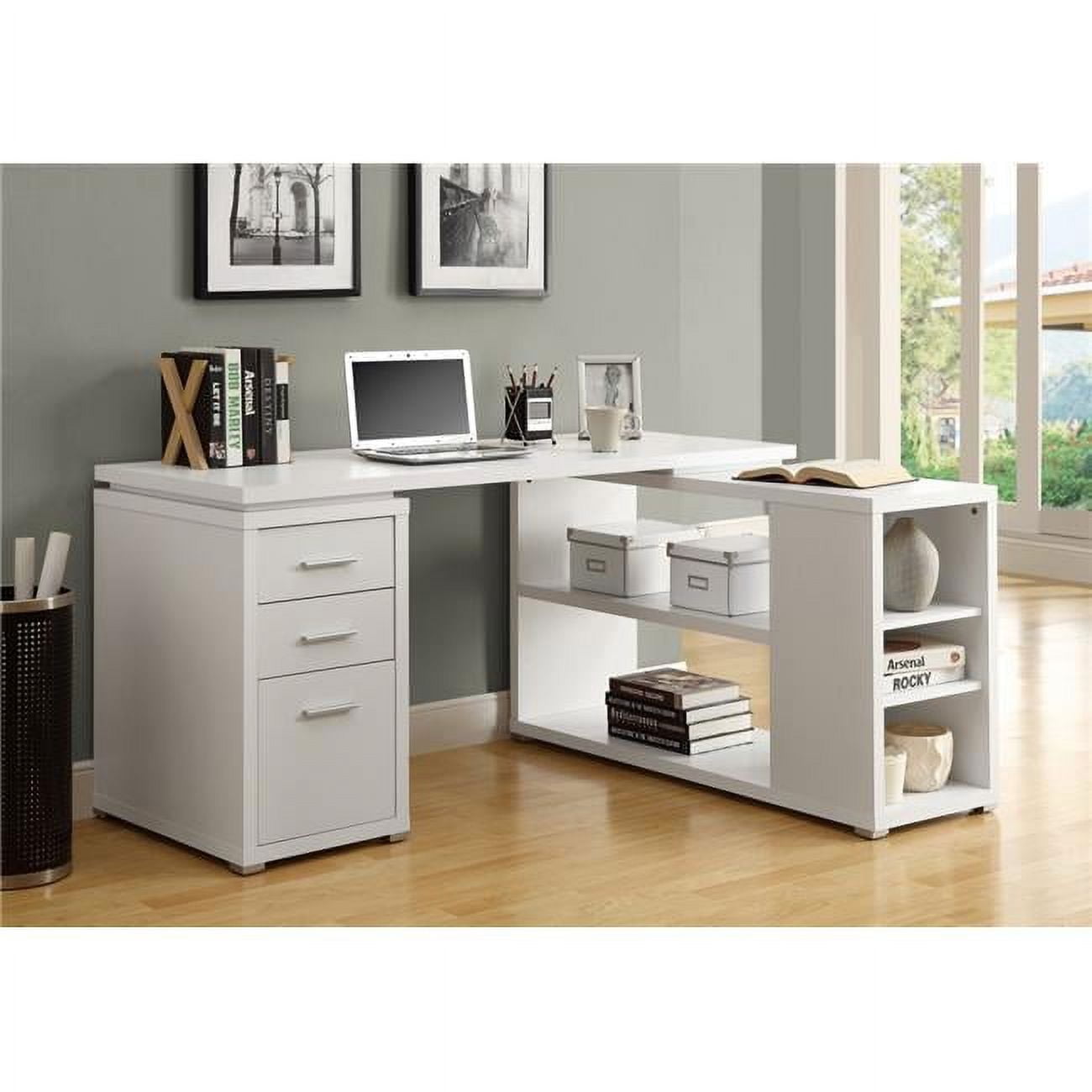 29 in. White Particle Board, Hollow Core & MDF Computer Desk - Walmart.com