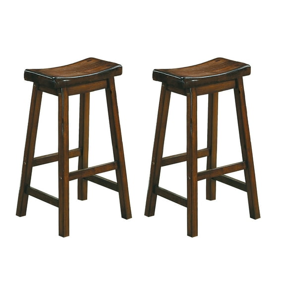 29-inch Bar Height Stools 2pc Set, Solid Wood Construction | Cherry ...