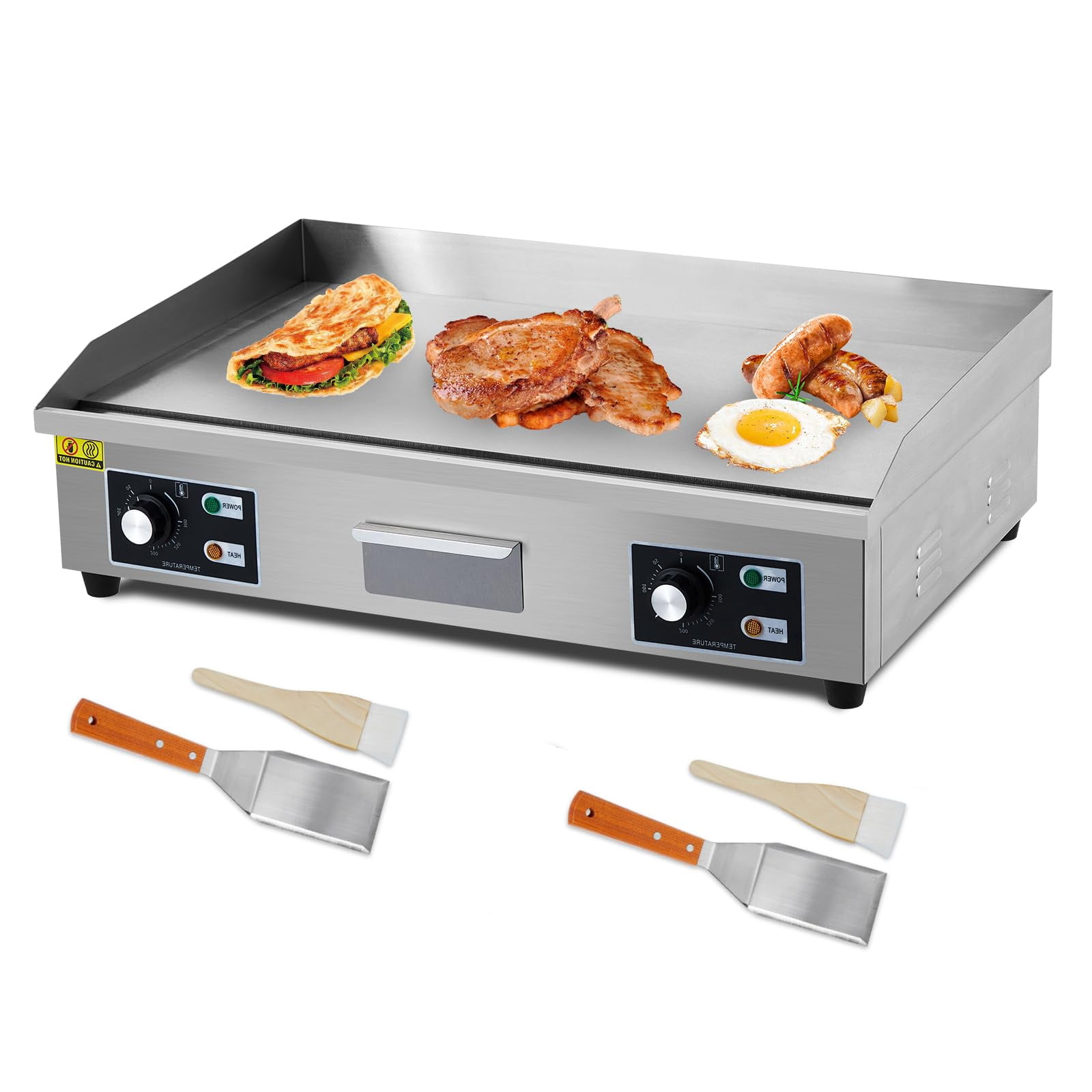 29 inch Electric Griddle, 3000W Non-Stick Stainless Steel Commercial ...