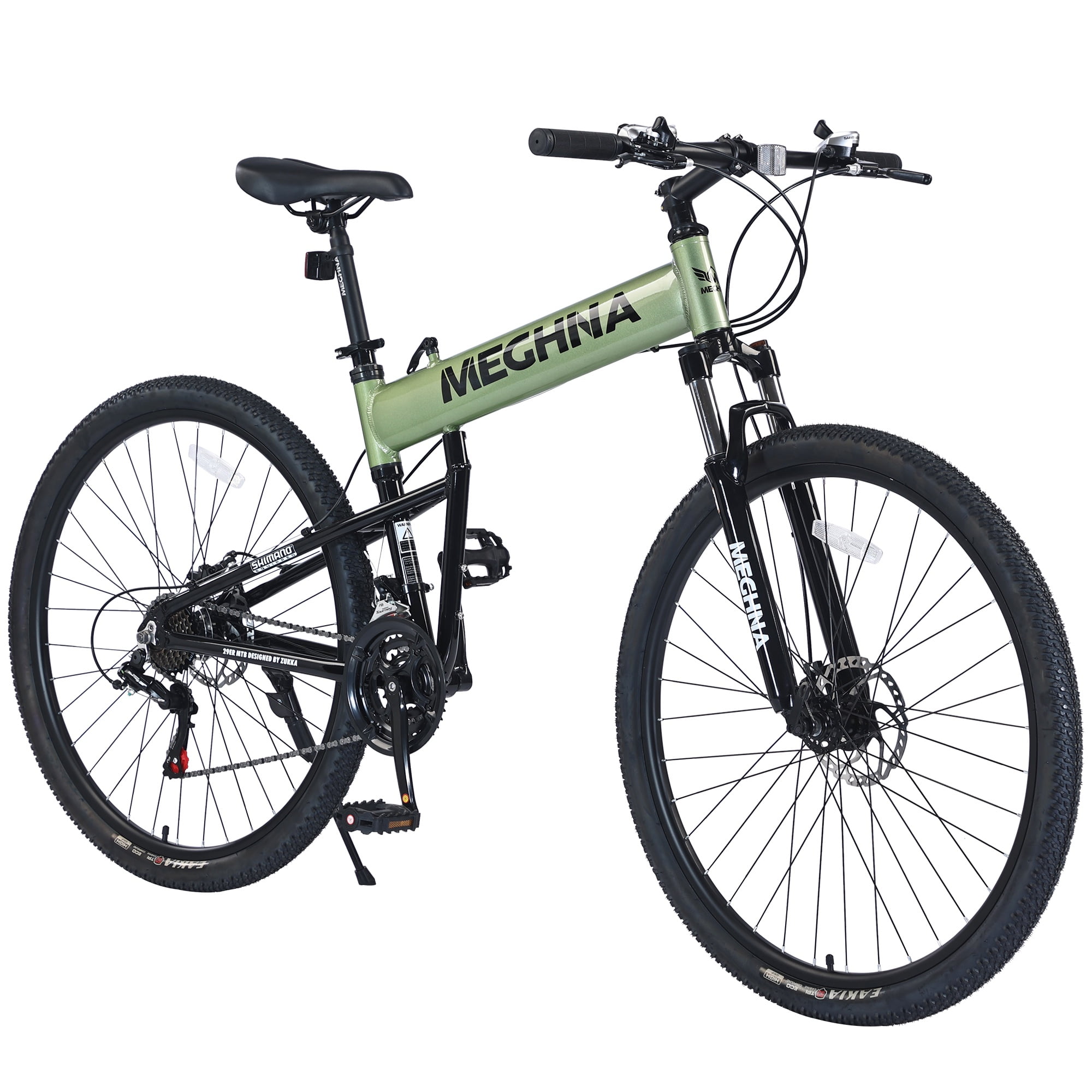29 inch Folding Mountain Bikes, Mens Mountain Bicycle w/ Disc Brakes, 21 Speed Hybrid Bike for ...