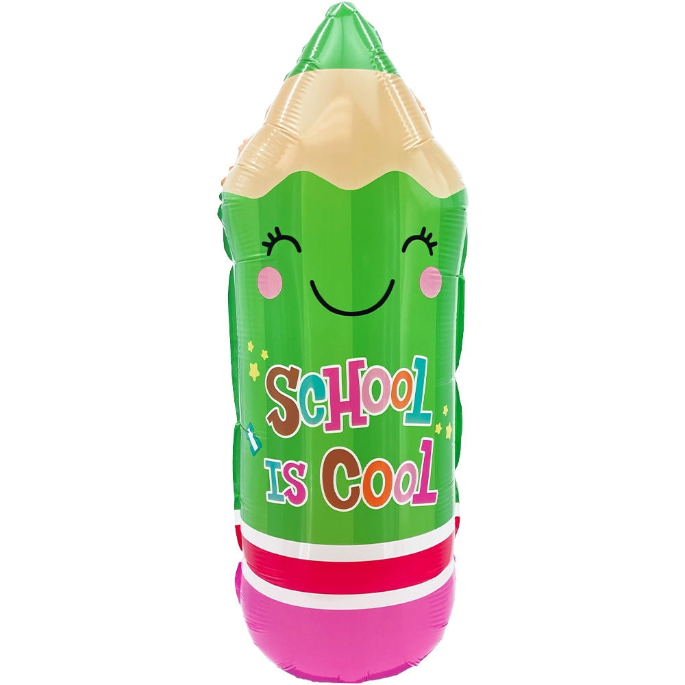 29 inch Party Brands Back To School Pencil - Green Foil Mylar Balloon ...
