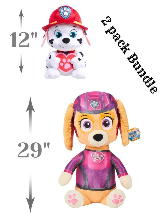 29-inches Paw Patrol Jumbo Skye Plush Toy & 12-inches Paw Patrol Lots ...