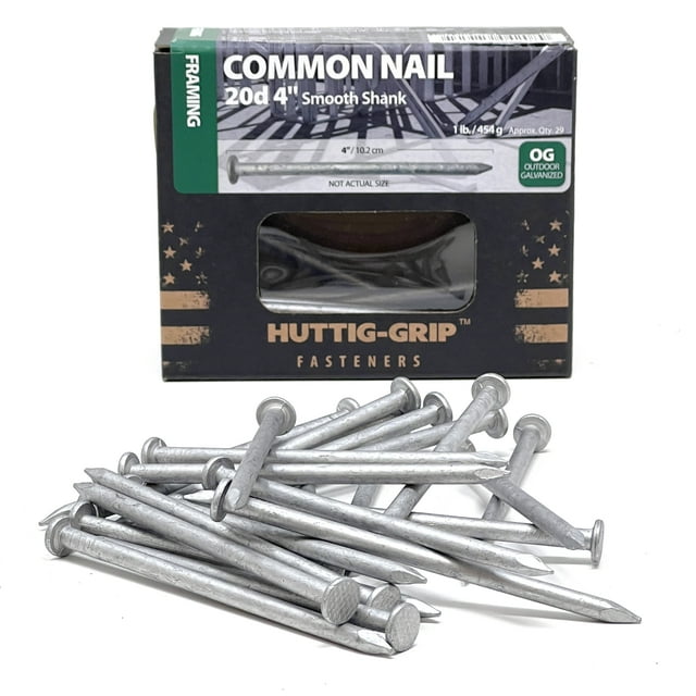 29 pcs Huttig-Grip 4 in Framing Common Nails 20d Size, Outdoor ...