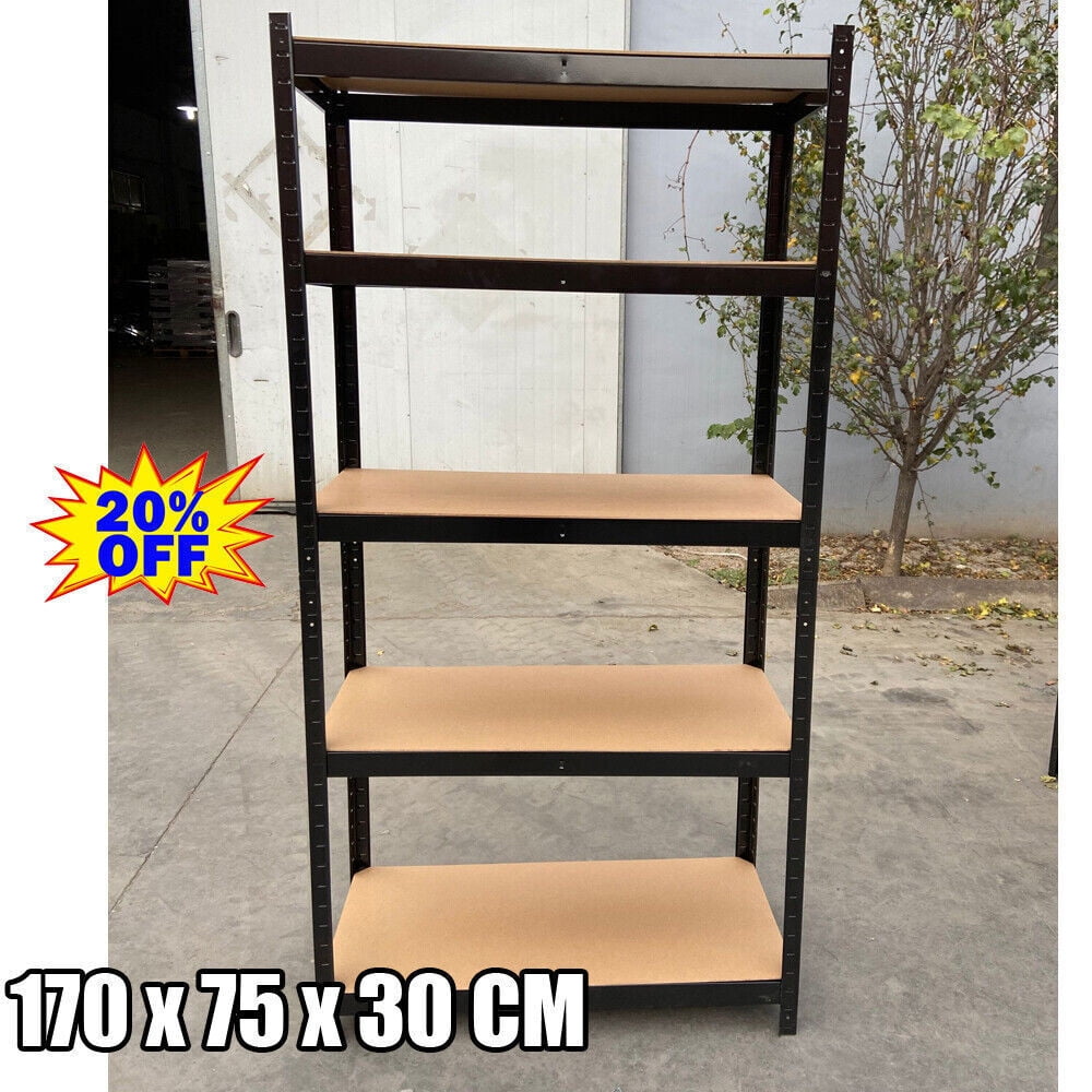 29''w X 11''d X 67''h Rack 5-shelf Black Steel Shelving Garage Storage ...