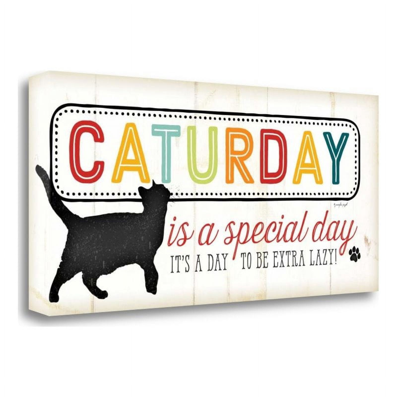 29" x 13" Caturday - Color by Jennifer Pugh - Print On Canvas Fabric ...