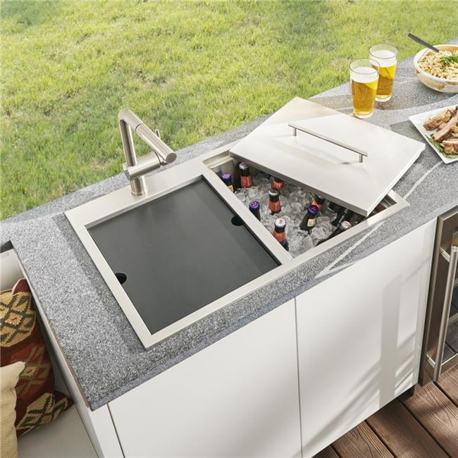 29 x 20 in. Merino Drop in Stainless Steel Insulated Ice Chest Sink ...