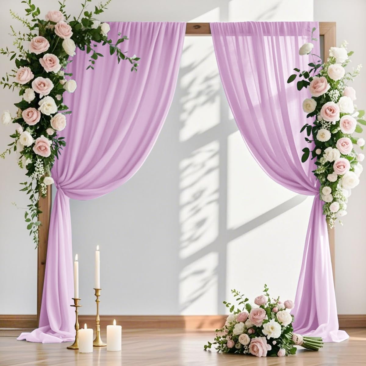 ‌29" x 20FT Lilac Sheer Wedding Arch Backdrop - Single Panel Draping ...