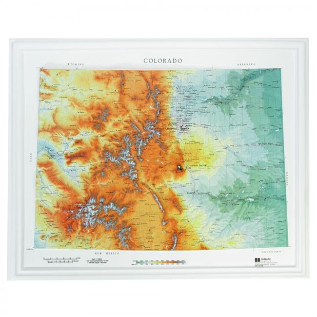 29 x 23.5 in. Colorado Raised Relief Map by Hubbard Scientific ...