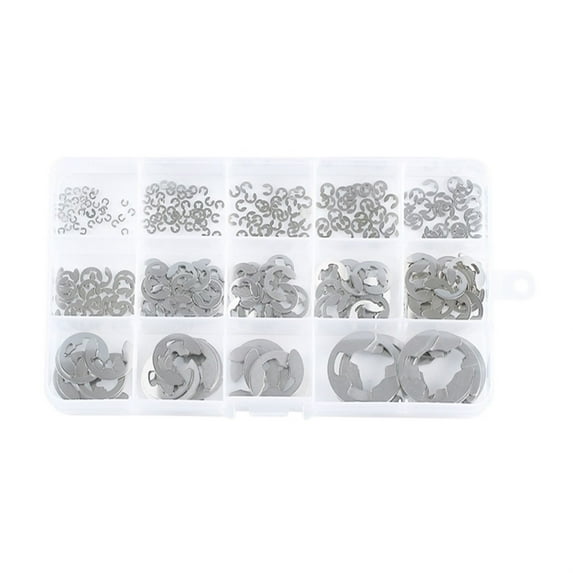 290Pcs/Set E Clip Circlip Washer Assortment Kit Stainless Steel 1.2-15 ...