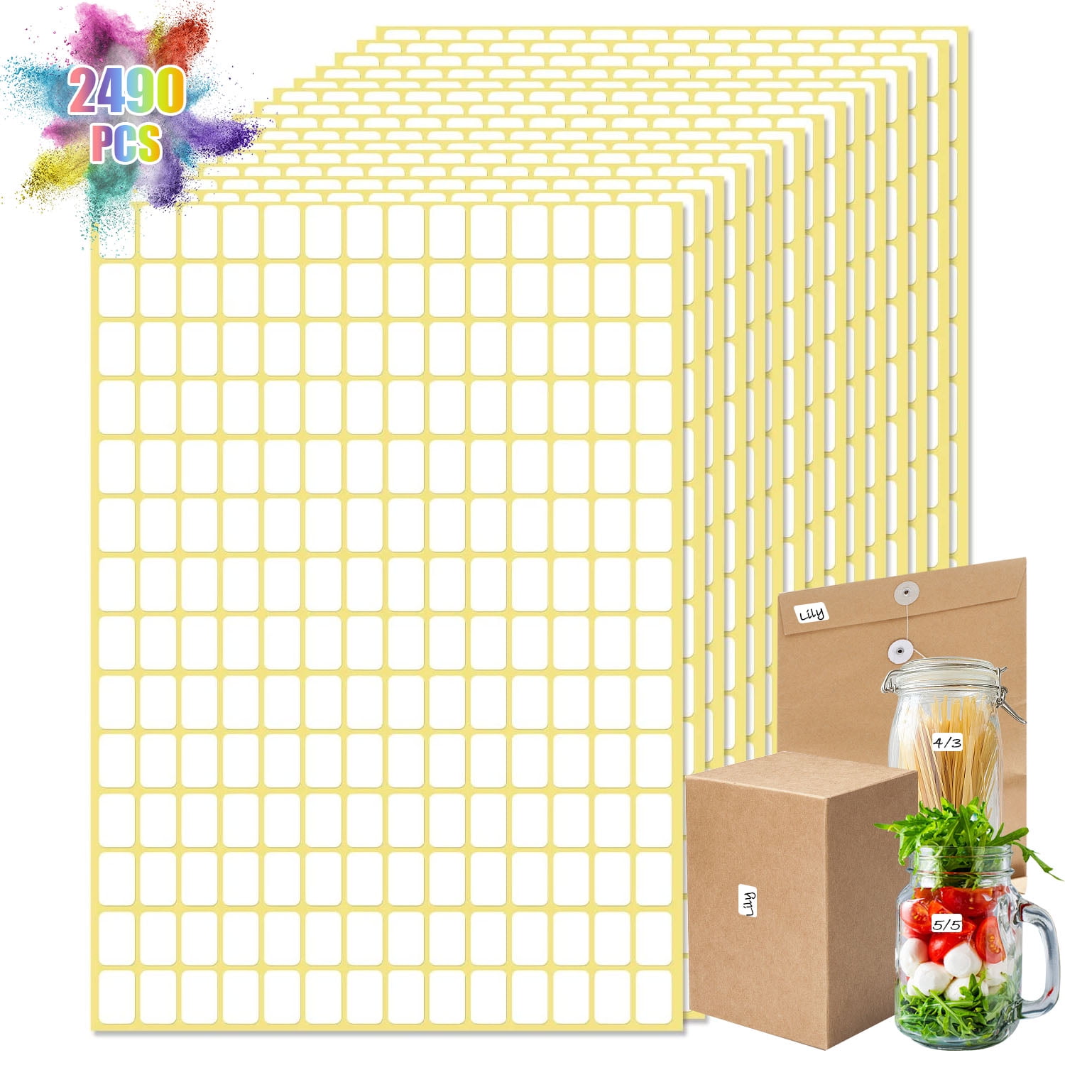 2940 Pcs White Sticky Labels, 13x9mm Matte Small Sticky Stickers Self ...