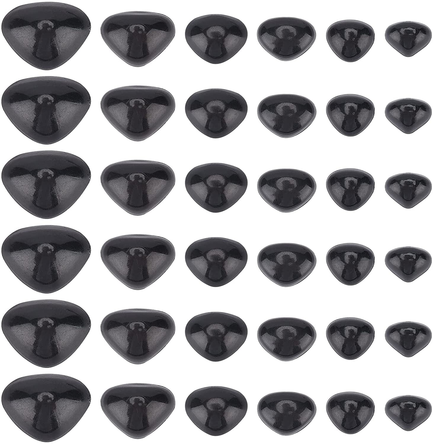 NOBRAND 294Pcs Black Plastic Safety Noses, Assorted Sizes with Washers ...