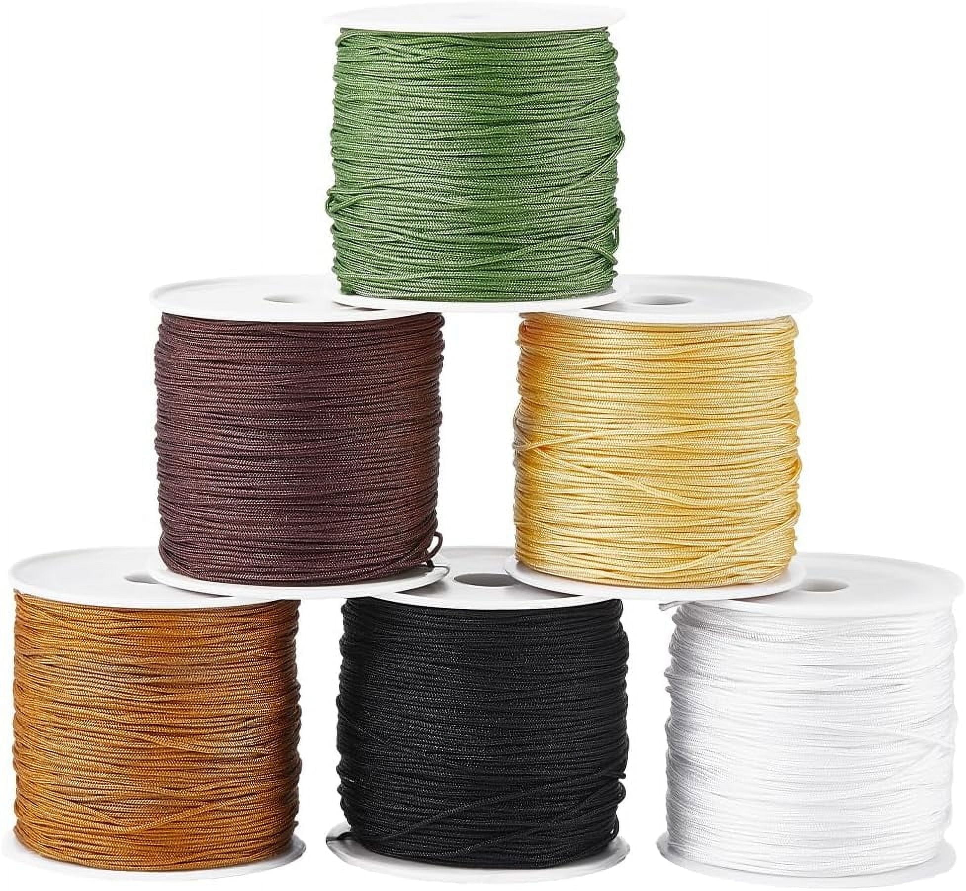 295 Yards 6 Colors Nylon Beading String 0.8mm Nylon Thread Black White ...