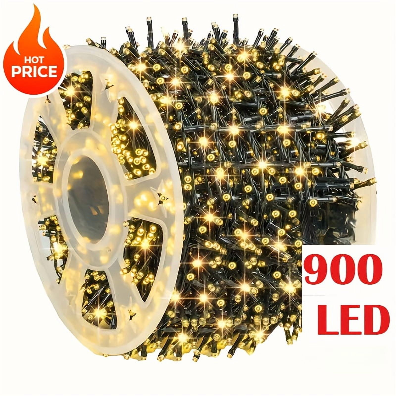 295FT 900 LED Christmas String Lights - 8 Modes Memory Function ...